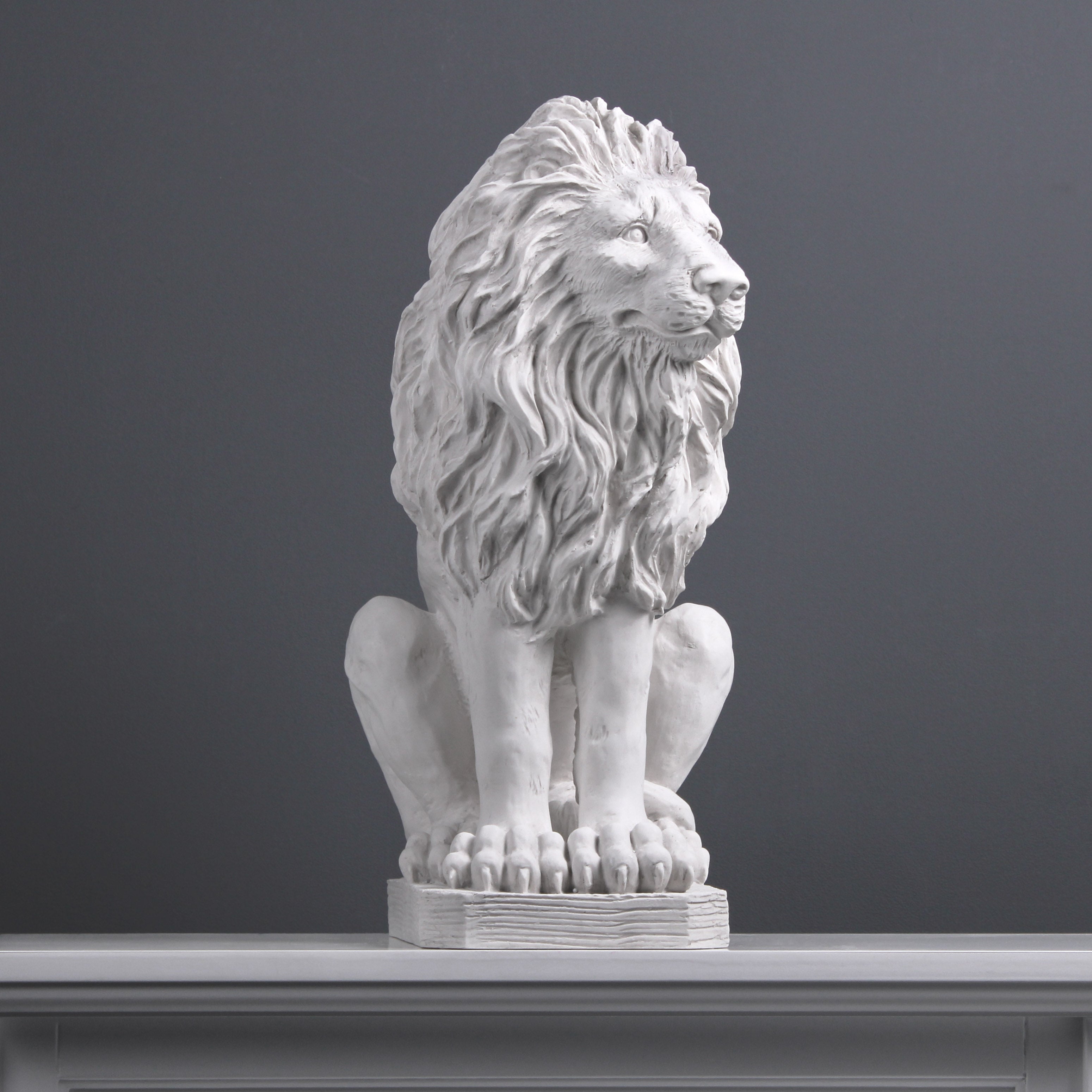 Estatua grande de león sentado - Marble Sculpture – The Ancient Home Spain